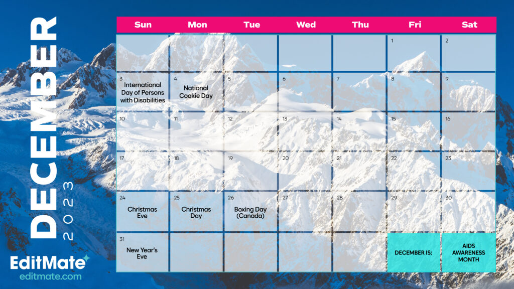 2023 Social Media Holiday Calendar - EditMate